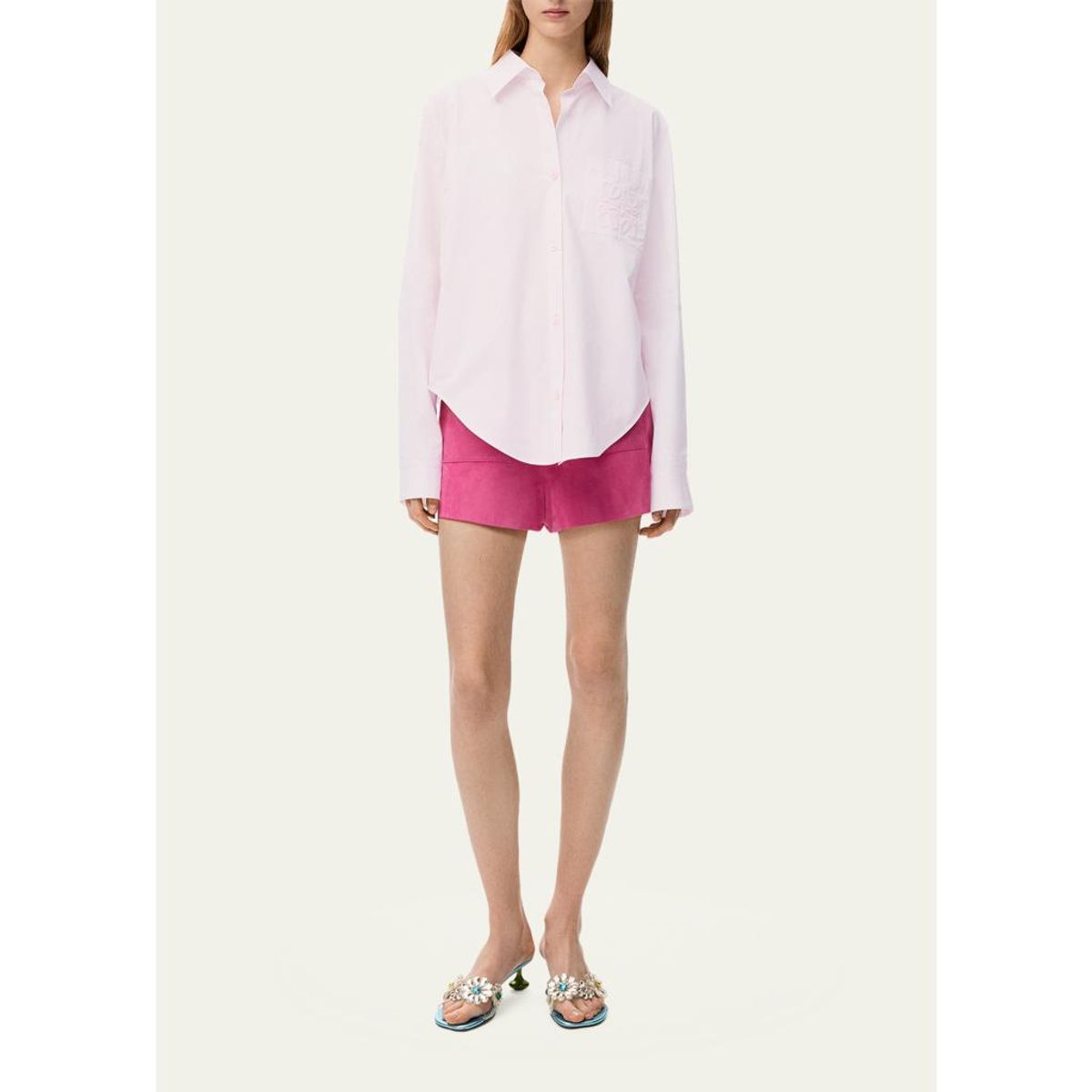 LOEWE x paula's ibiza anagram-pocket button-down shirt